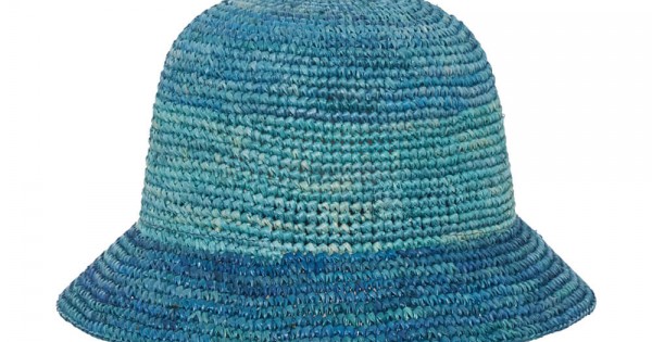 Bucket Piccolo Raffia Crochet Μπλε | ΚΑΠΕΛΑ GIORGIO HATTER