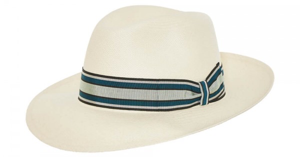 Original Panama Hat Fedora Riviera Ocean Stripe | ΚΑΠΕΛΑ GIORGIO HATTER